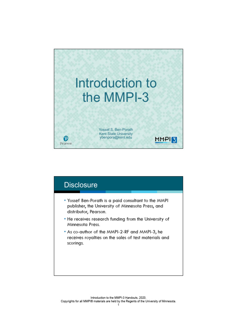 Introduction MMPI 3 | PDF | Mental Disorder | Mania