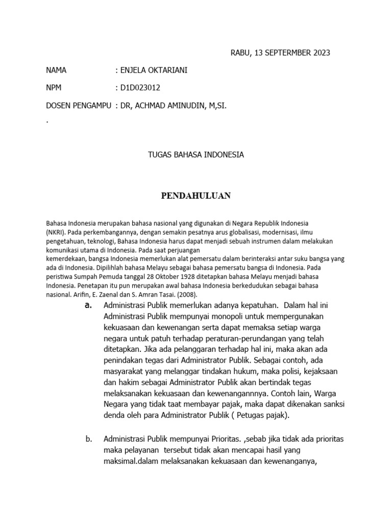 Tugas Pengantar Ilmu Administrasi Publik | PDF