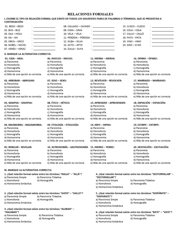 001 Relaciones Semánticas y Formales | PDF | Interpretación (filosofía ...
