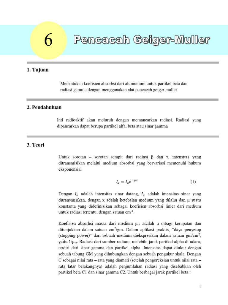M6 - Pencacah Geiger-Muller | PDF
