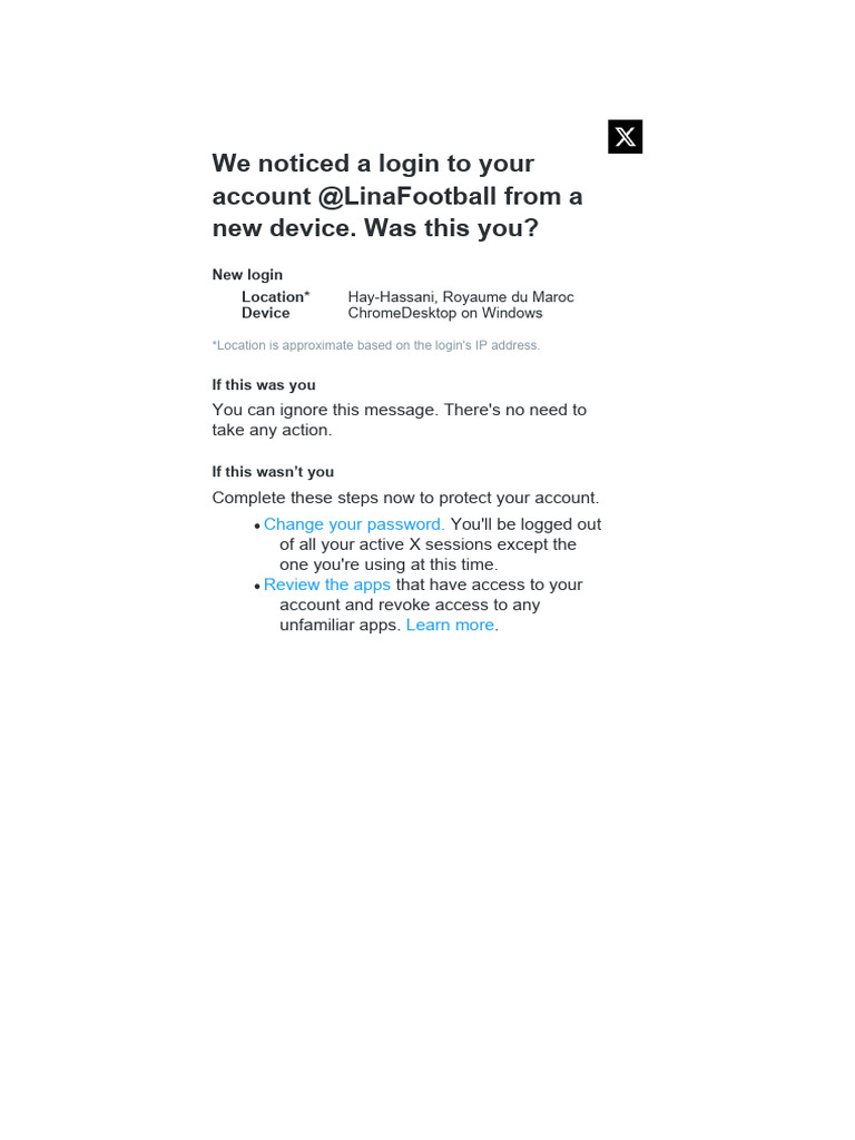 New Device Login Alert for Your Account | PDF | Law | Computers