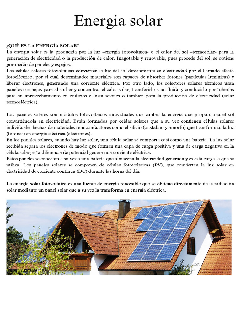 Infografía sobre Paneles Solares | PDF | Energía solar | Célula solar