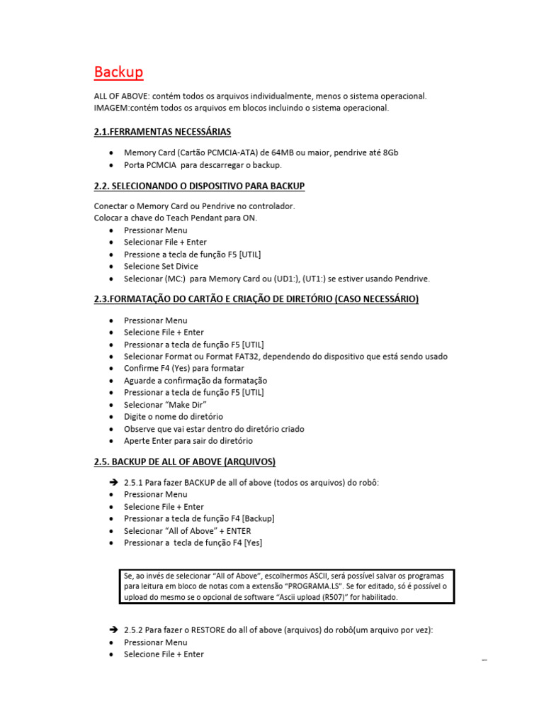 Backup Robot Fanuc | Download grátis PDF | Gestão de dados | Ciência da ...