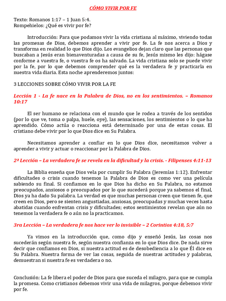 Tema de Celula CÓMO VIVIR POR FE | PDF | Fe | Dios