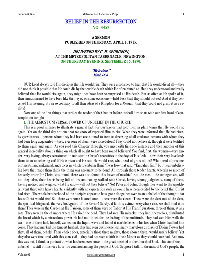 #3452 - Belief in The Resurrection | PDF | Jesus | Resurrection Of Jesus