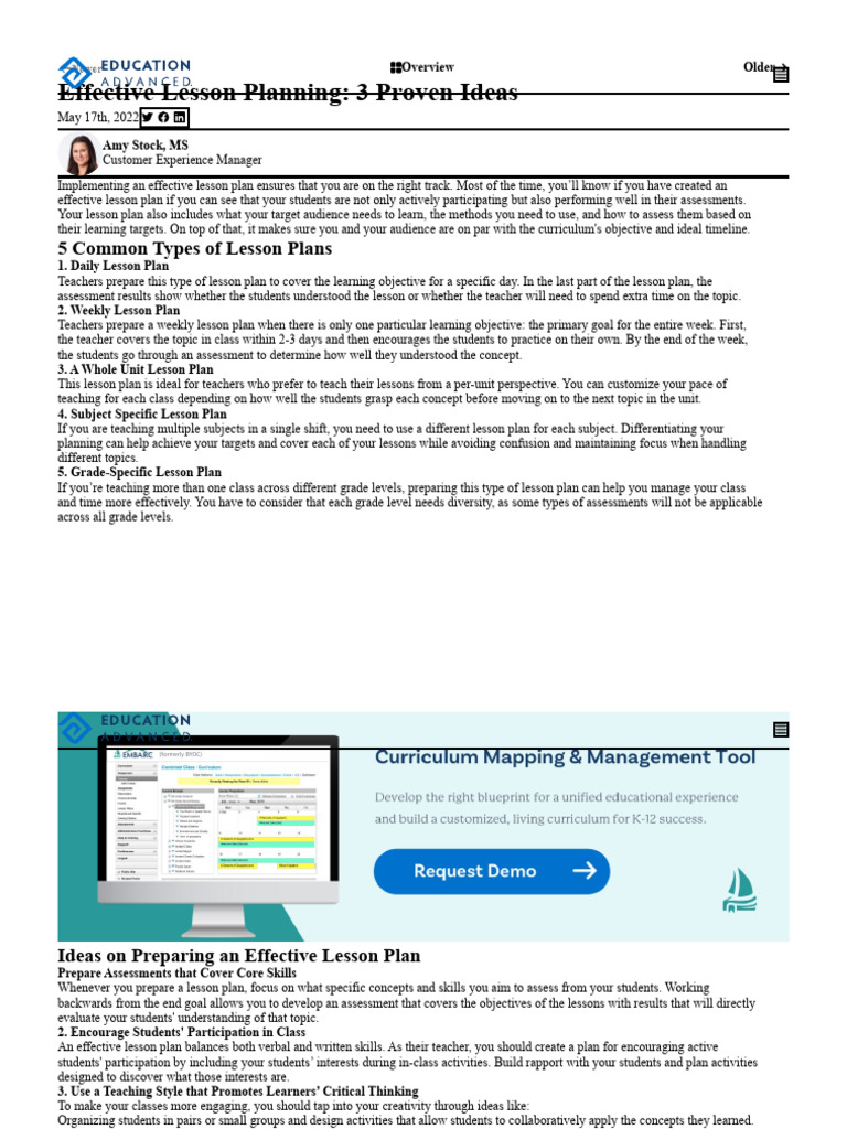 Types of Lesson Plan | Download Free PDF | Lesson Plan | Educational ...
