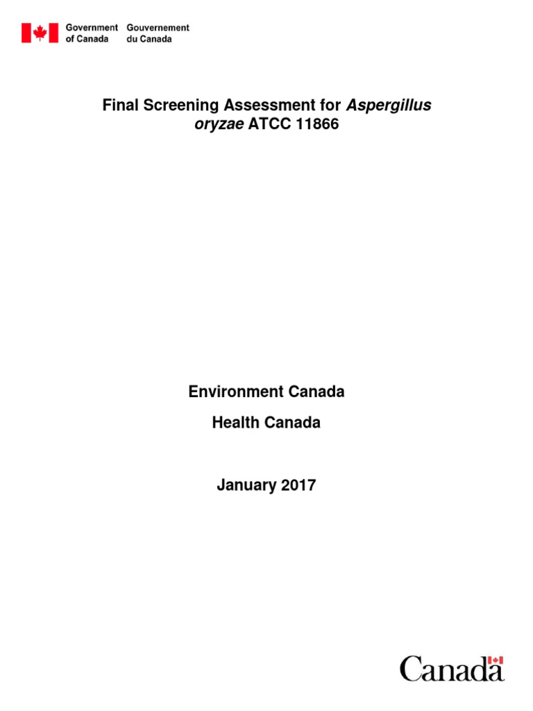 Final Screening Assessment For Aspergillus | PDF | Aspergillus