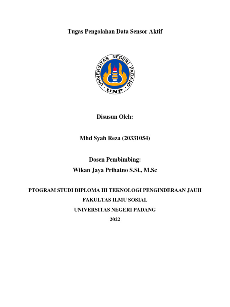 Pengolahan Data Sensor Tugas1 - MHD Syah Reza - 20331054 | PDF