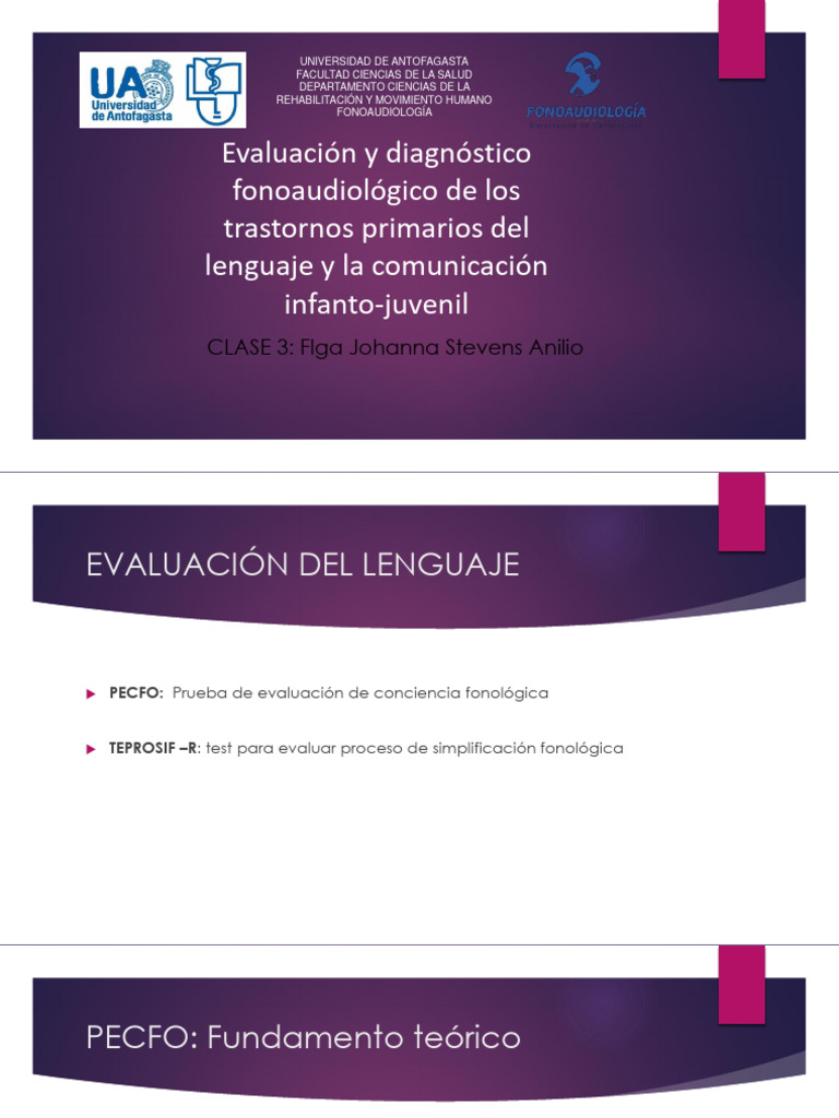 Clase 4 Pecfo y Teprosif | PDF | Sílaba | Fonema