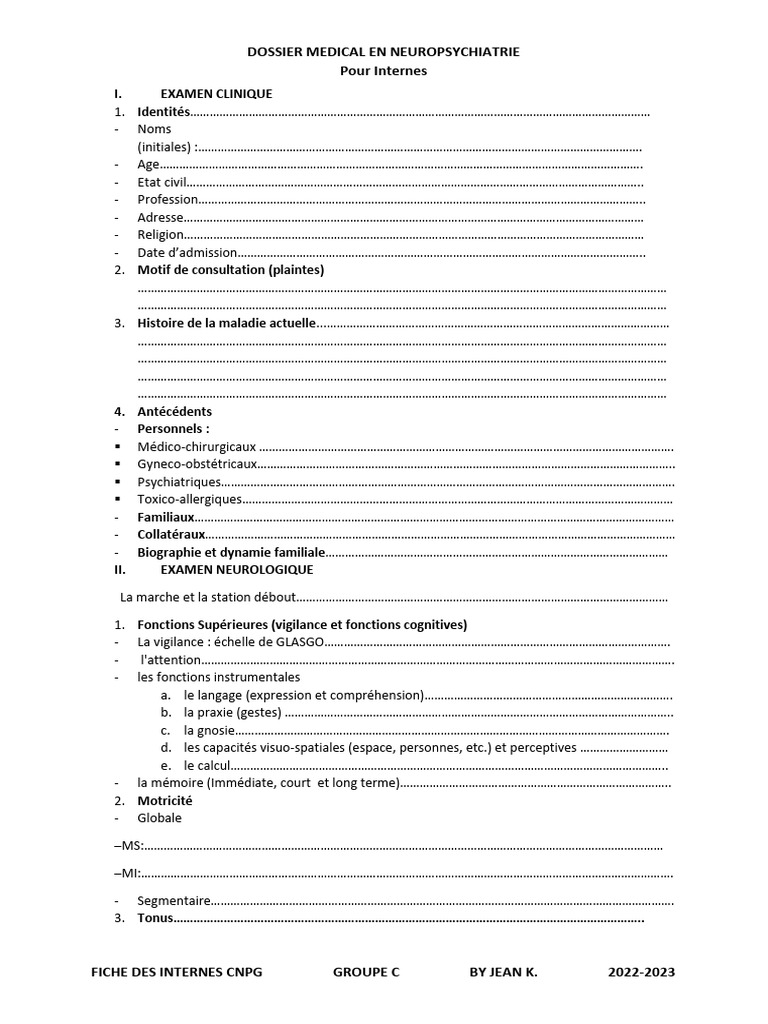Dossier Medical Neuropsy | PDF