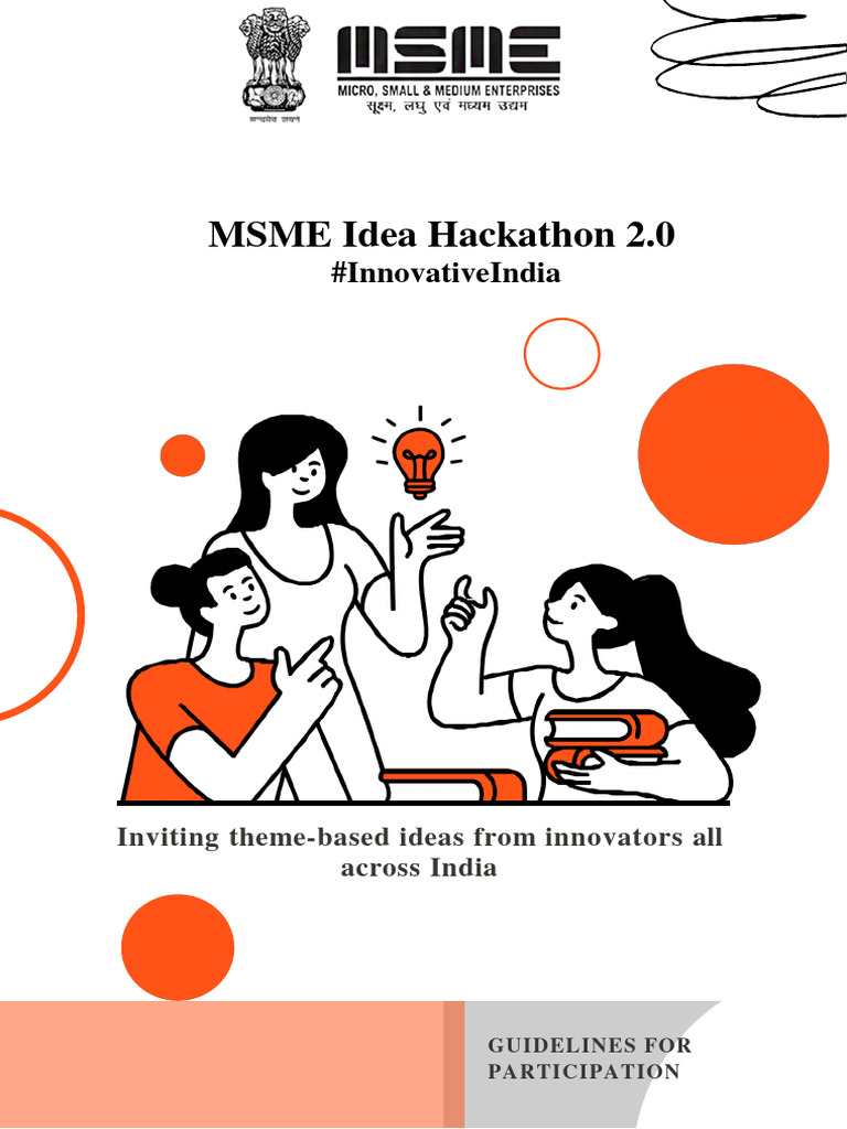 MSME Idea Hackathon 2.0 Guidelines - V1 | PDF | Innovation | Small And Medium Sized Enterprises