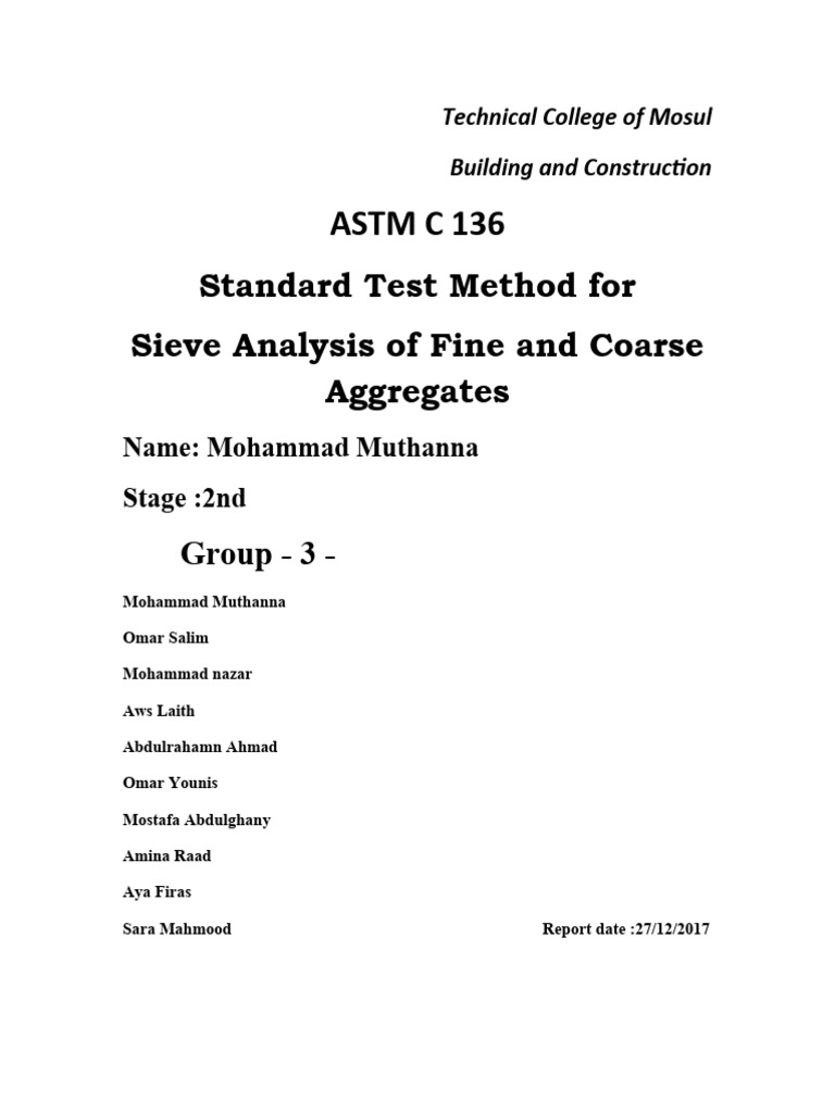Seive Analysis of Agg | PDF | Physical Sciences | Applied And Interdisciplinary Physics