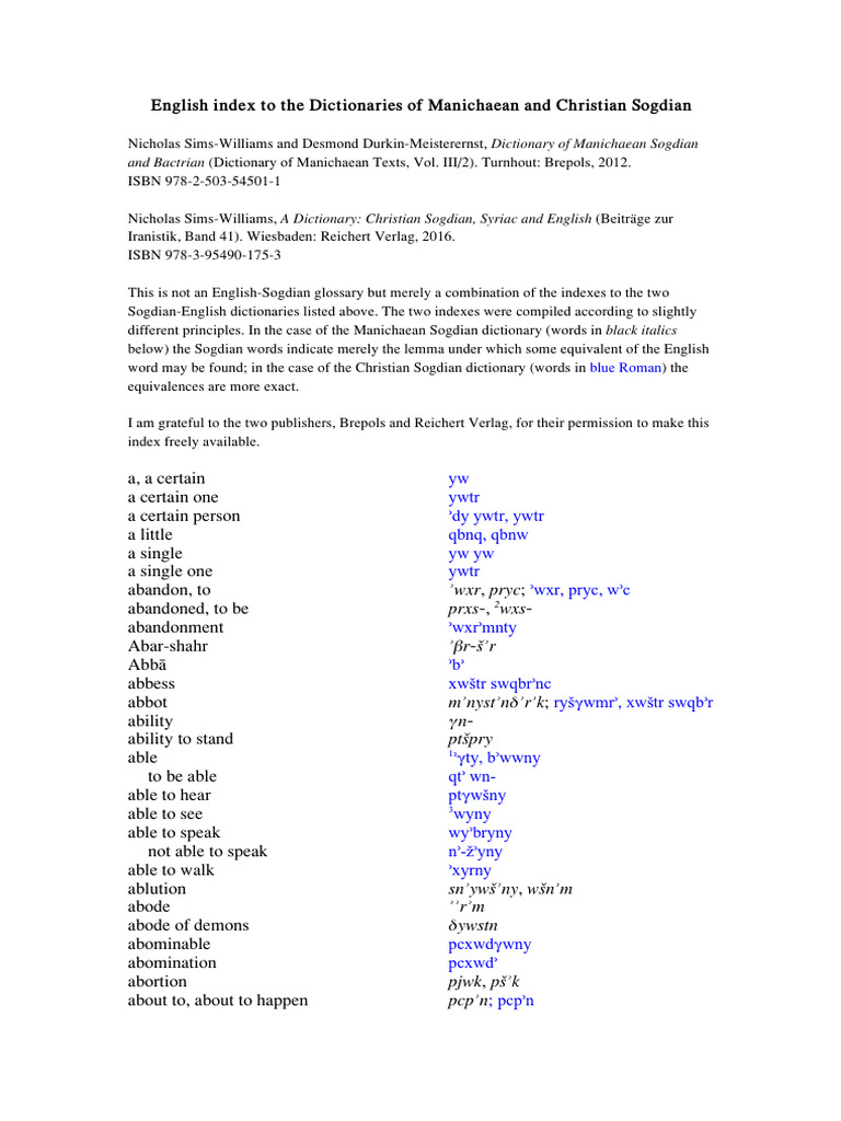 English Index To The Dictionaries of Man | PDF