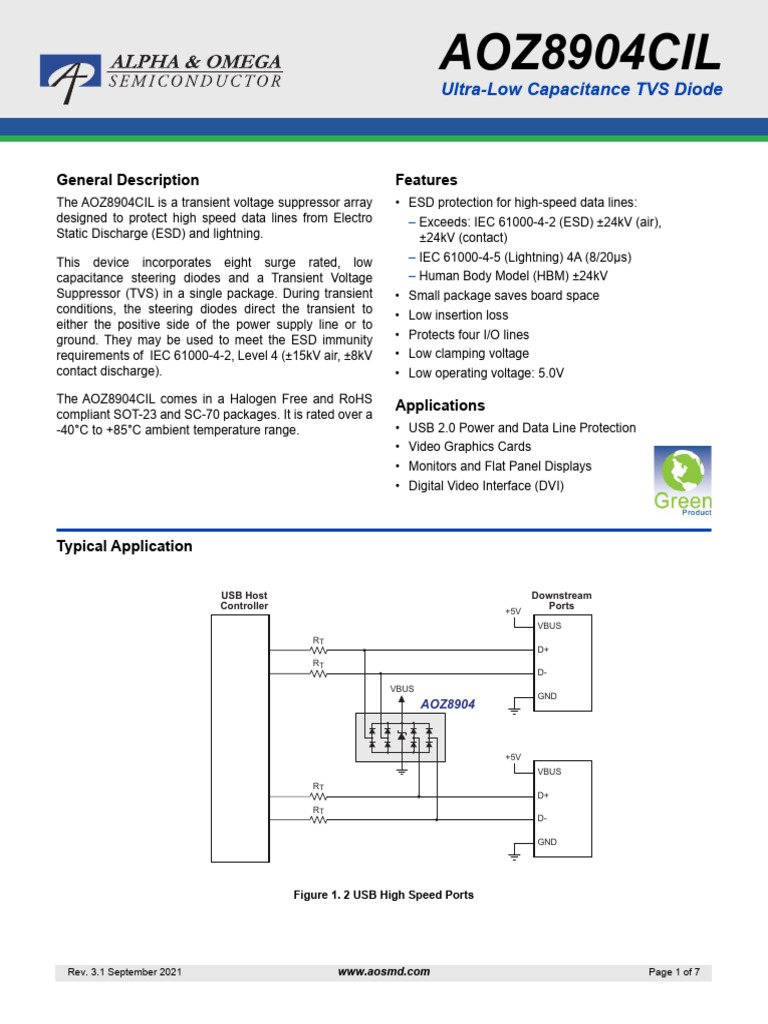 AOZ8904CIL ESD Protection | PDF | Printed Circuit Board | Electrostatic ...