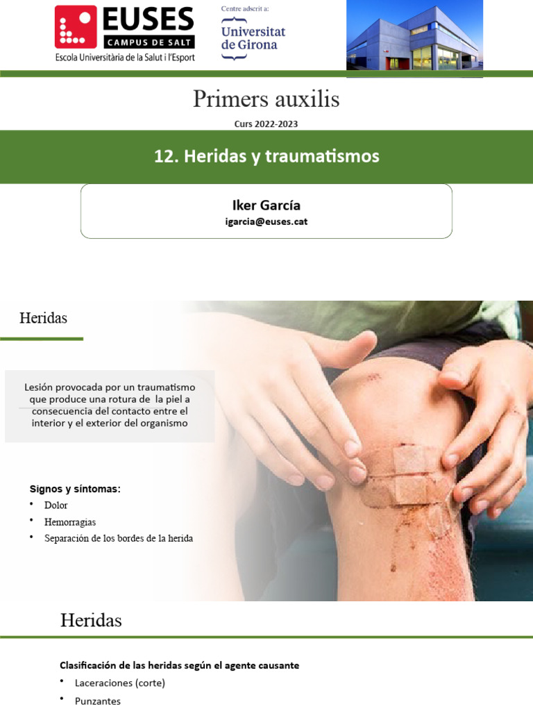Tema 12 Heridas y Traumatismos (T) | PDF | Lesión | Herida