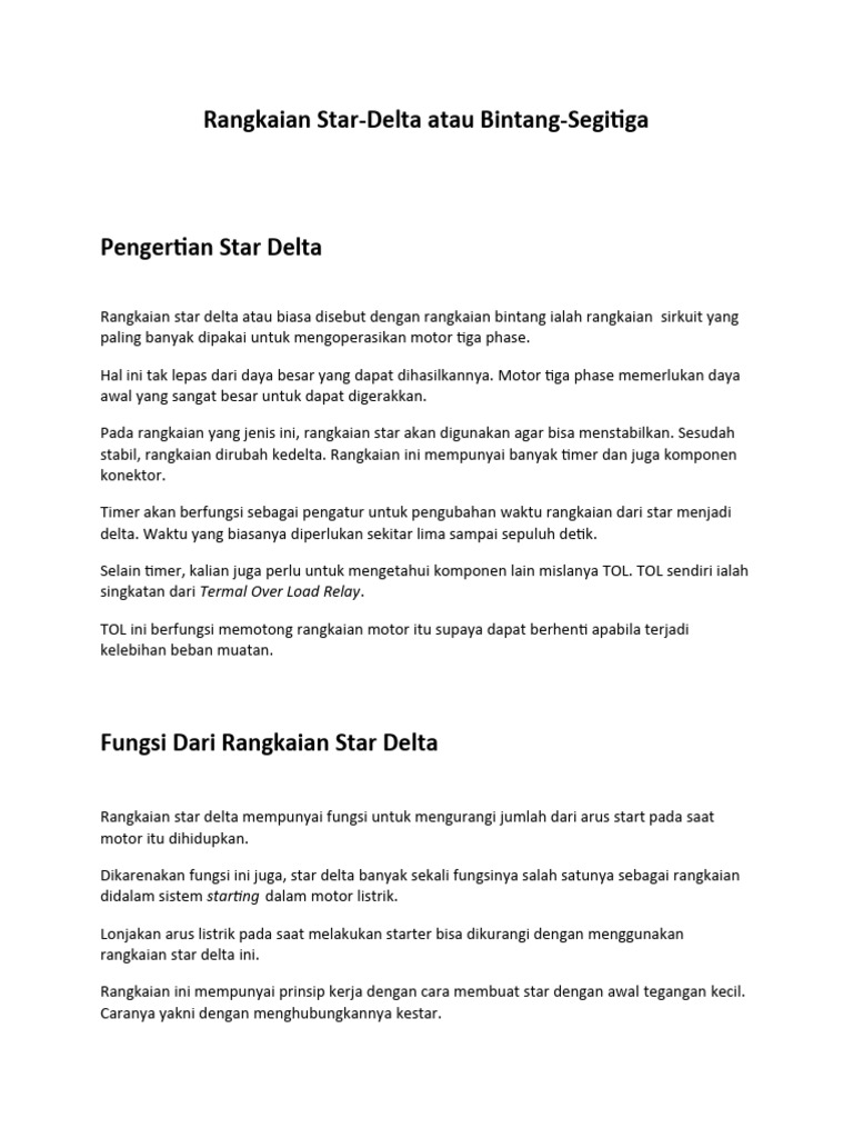 Rangkaian Star Delta | PDF