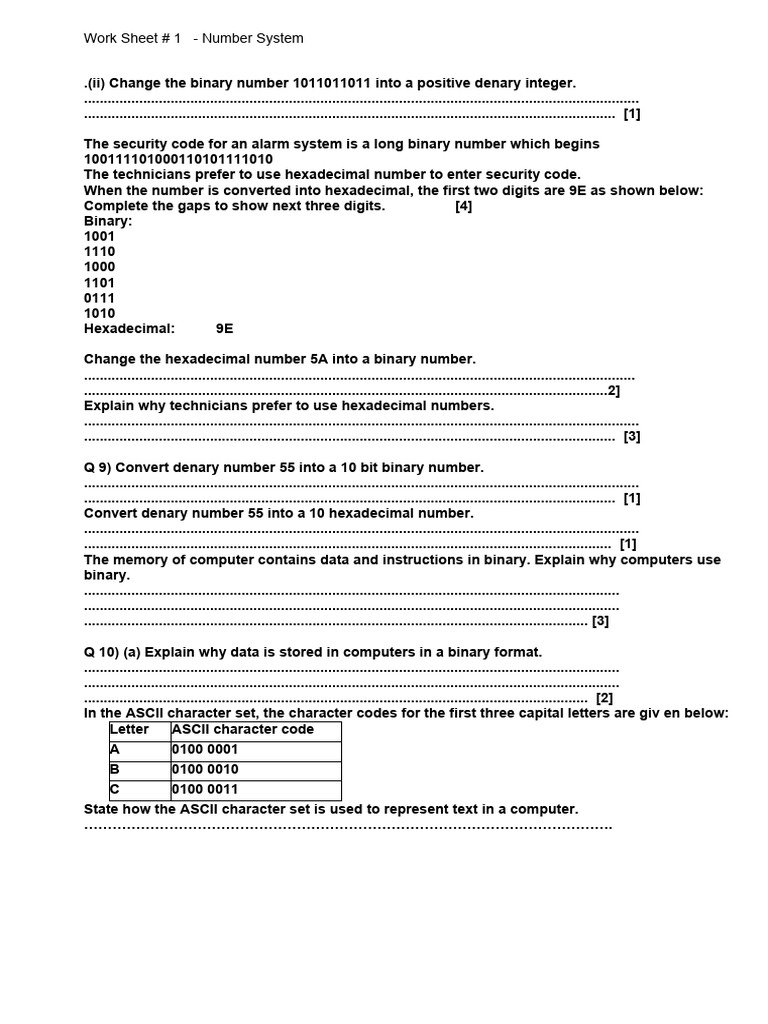 Computer Science Wksheet | PDF | Computer Data | Notation