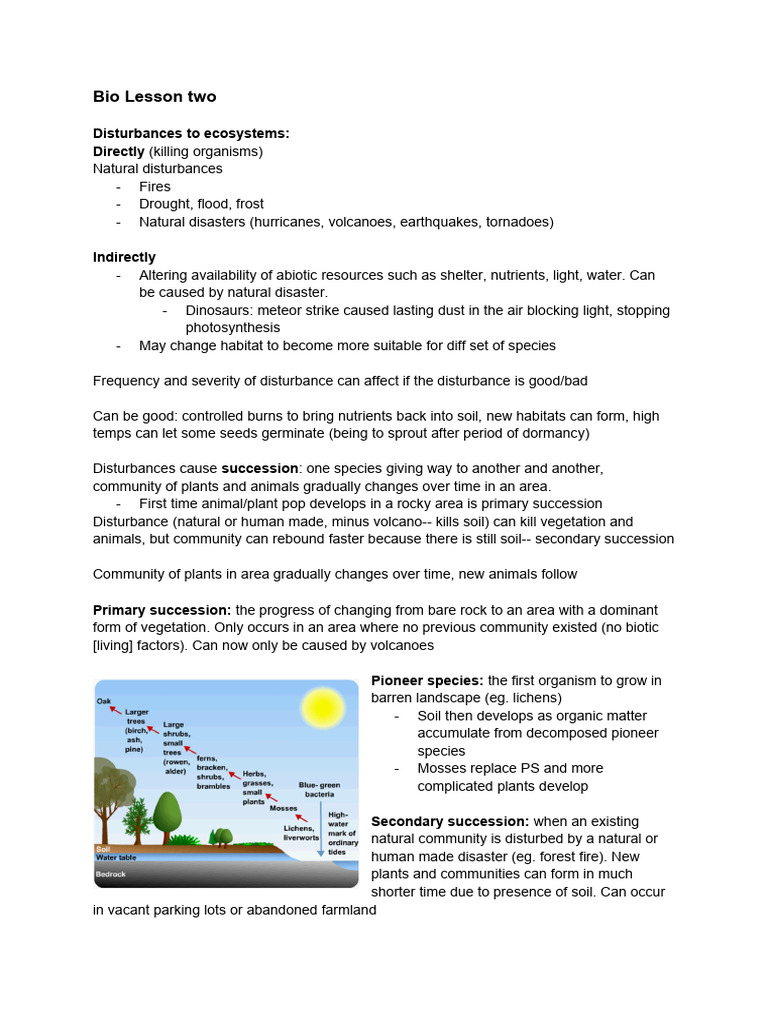 Ecosystem Disturbances and Succession | PDF | Disturbance (Ecology ...