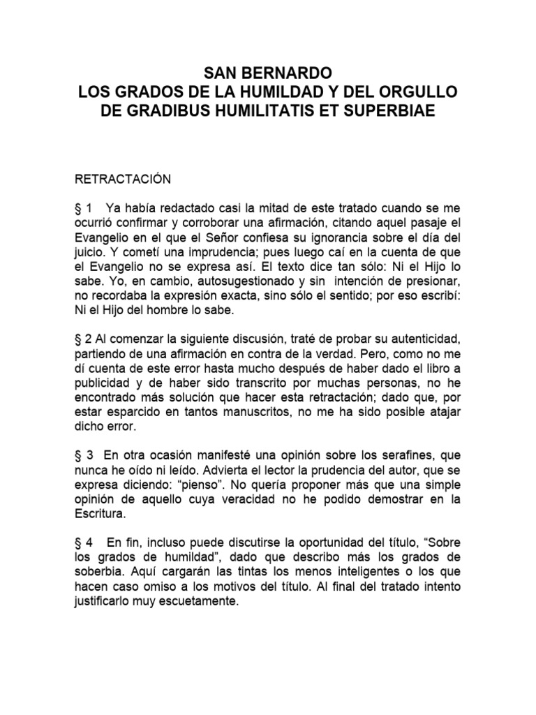 Los Grados de La Humildad y Del Orgullo | PDF | Verdad | Jesús