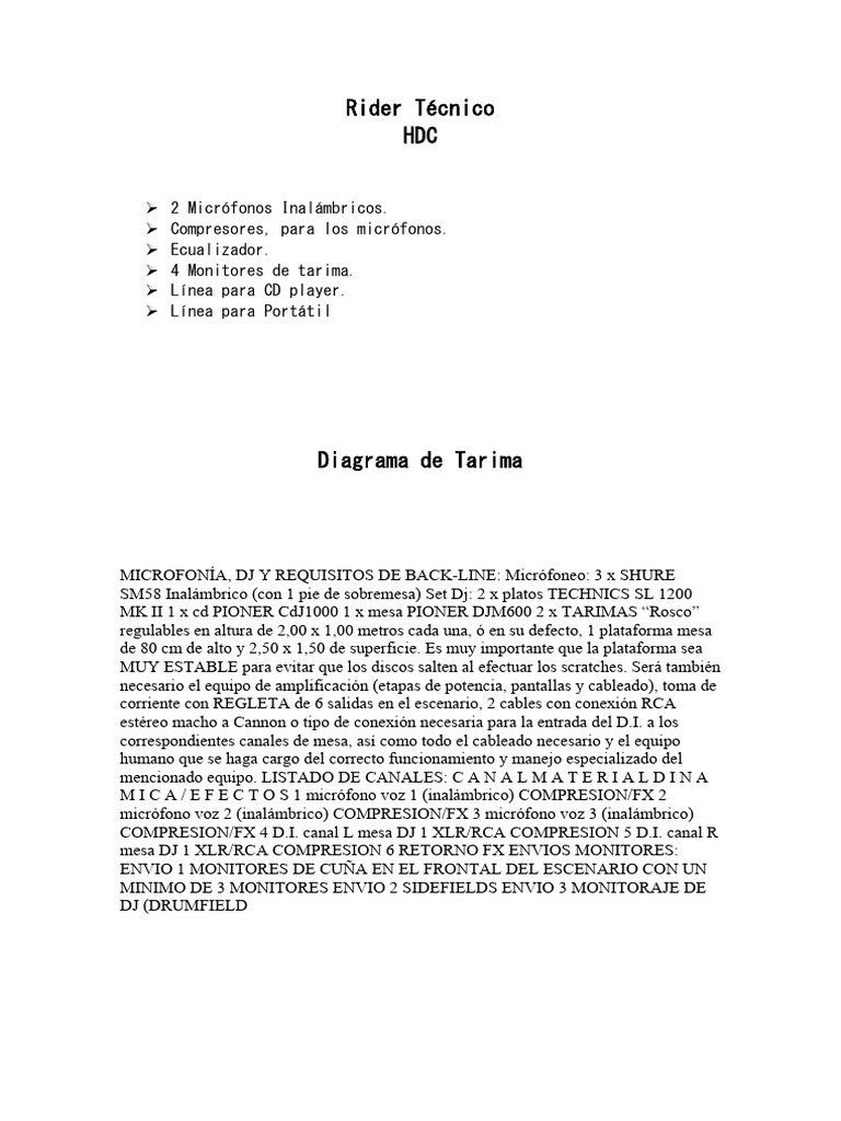 Rider Técnico HDC | PDF