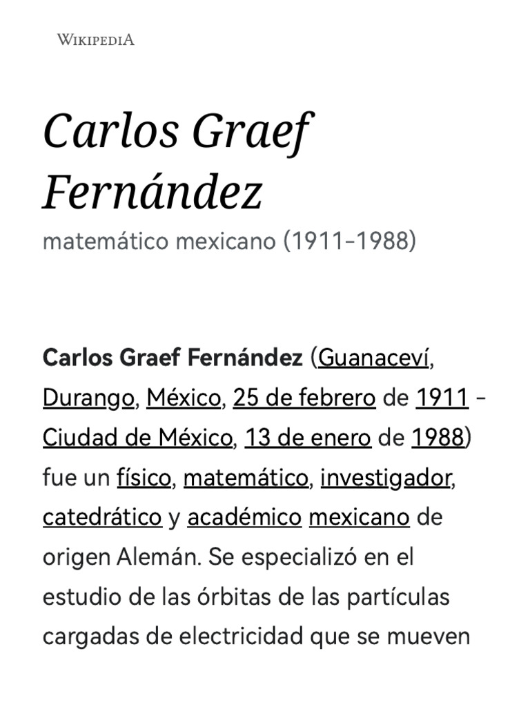 Carlos Graef Fernández - Wikipedia, La Enciclopedia Libre | PDF ...