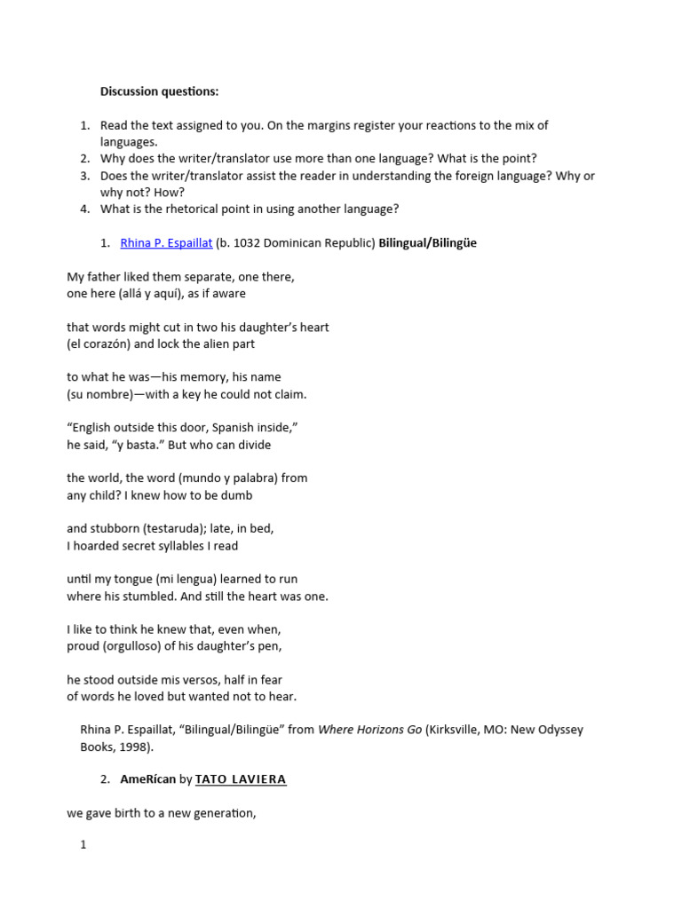 Bilingual Poems 2023 | PDF | Chicano