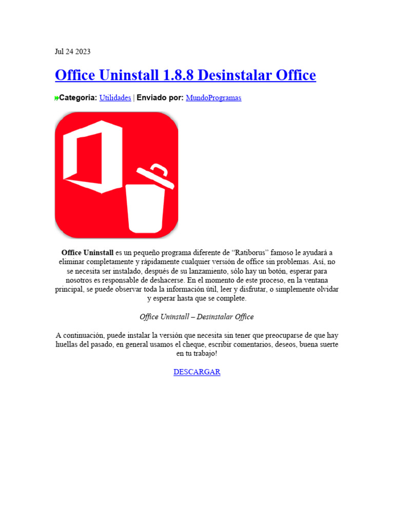 Desinstala Office Fácilmente | PDF | Informática