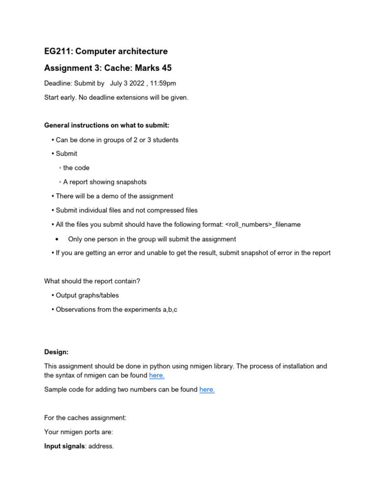 Assignment 3 | PDF | Cpu Cache | Computer Program