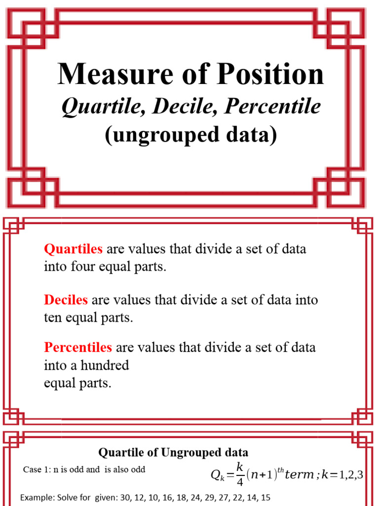 Measure of Position | PDF | Sampling (Statistics)