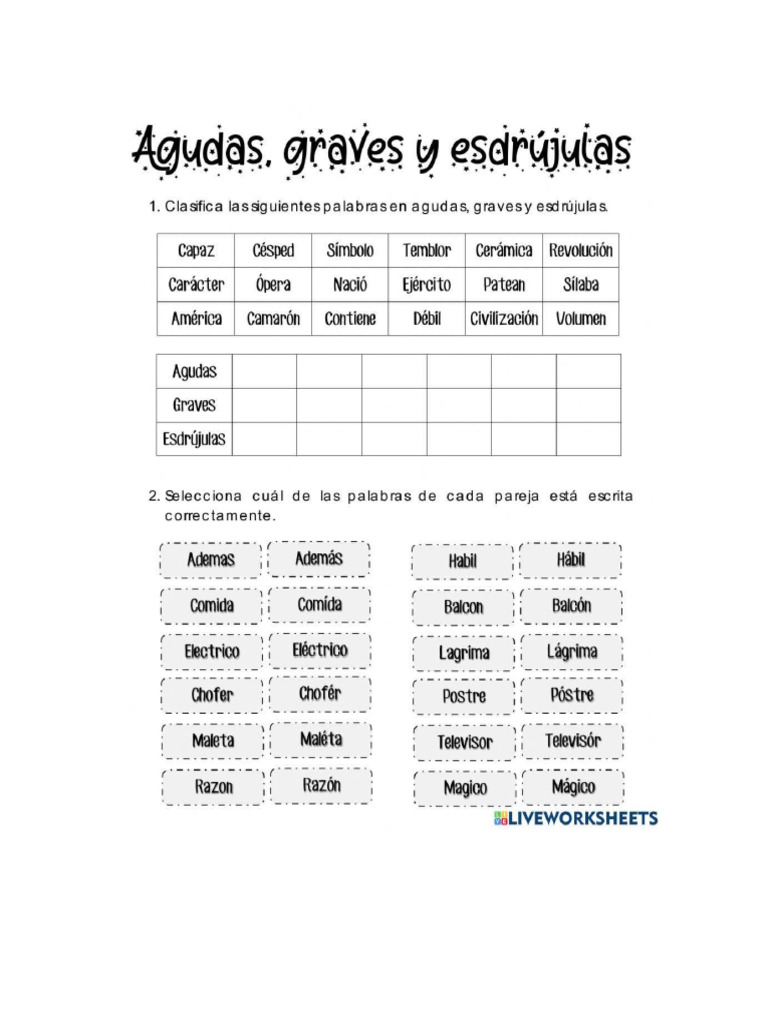 Agudas, Graves y Esdrújulas 2 | PDF