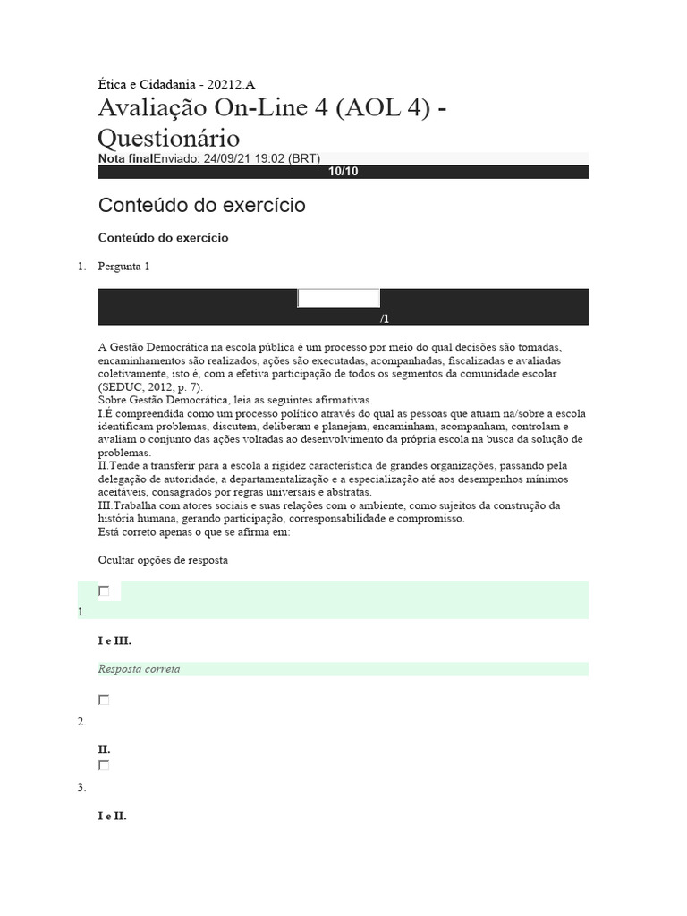 AOL 4 - Ética e Cidadania | PDF | Homossexualidade | Direitos Humanos