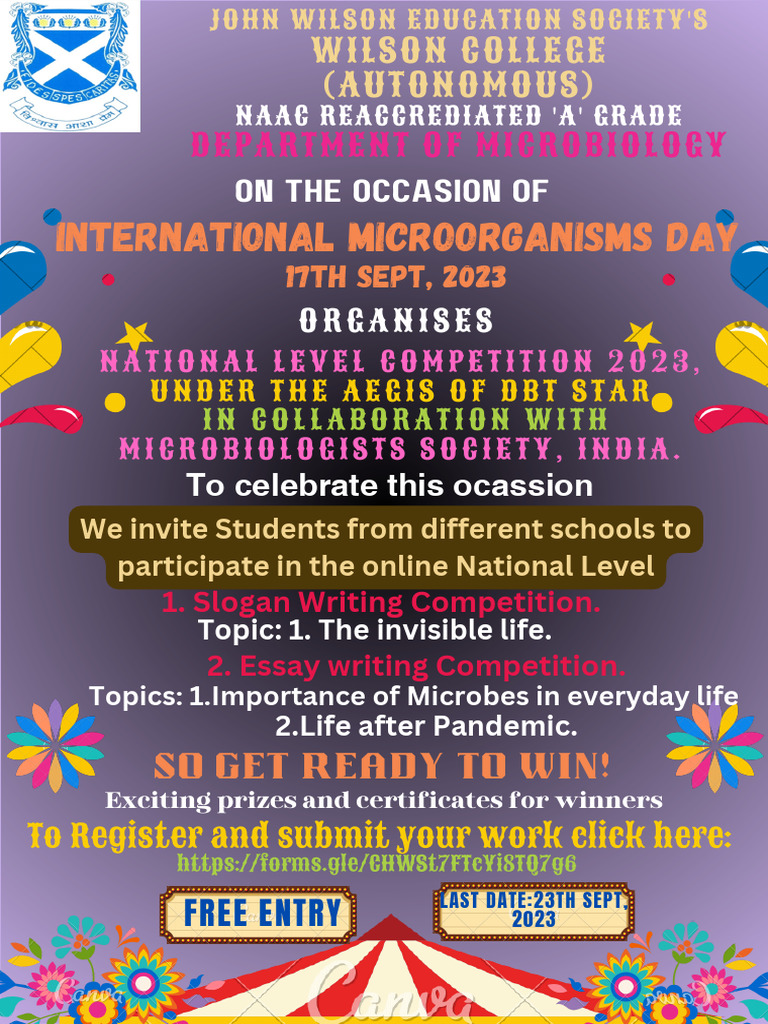 National Microbiology Day Competitions 2023 | PDF | Social Science