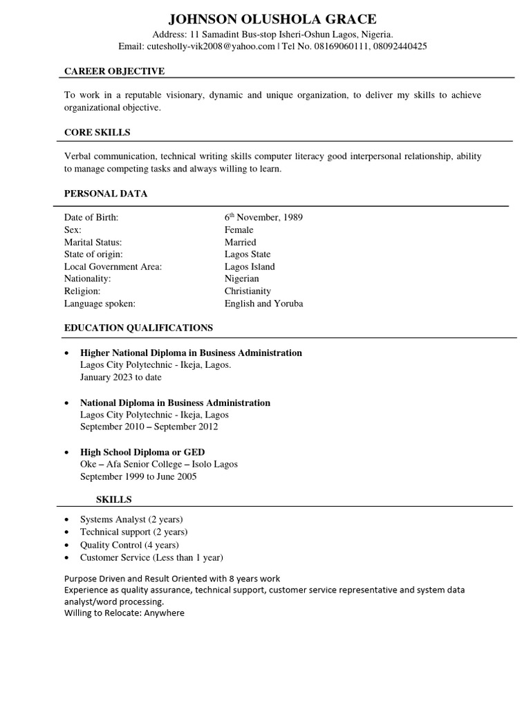 Balogun Grace | PDF | Nigeria | Quality Assurance