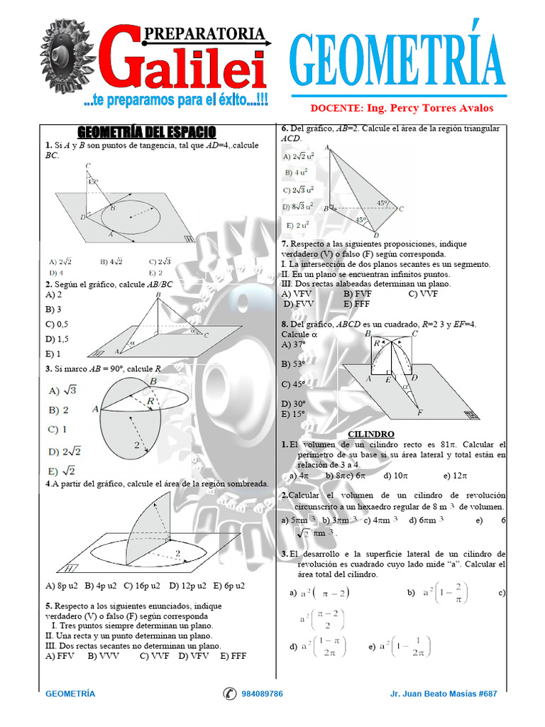 Actividades de Geometría Espacial | PDF | Esfera | Triángulo