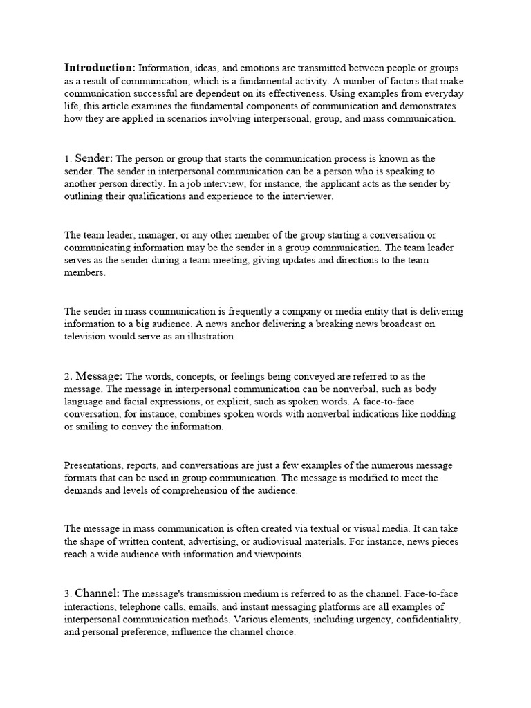 Introduction | PDF | Communication | Interpersonal Communication