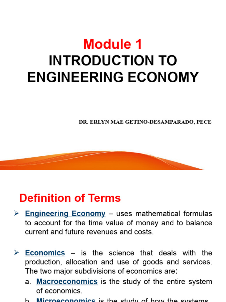 Engineering Economy Module 1 | PDF | Demand | Supply (Economics)