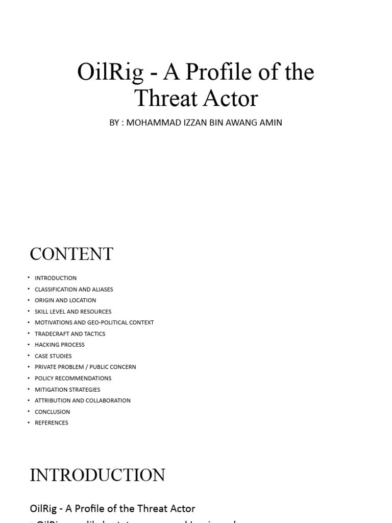 OilRig - A Profile of The Threat Actor | PDF | Security | Computer Security