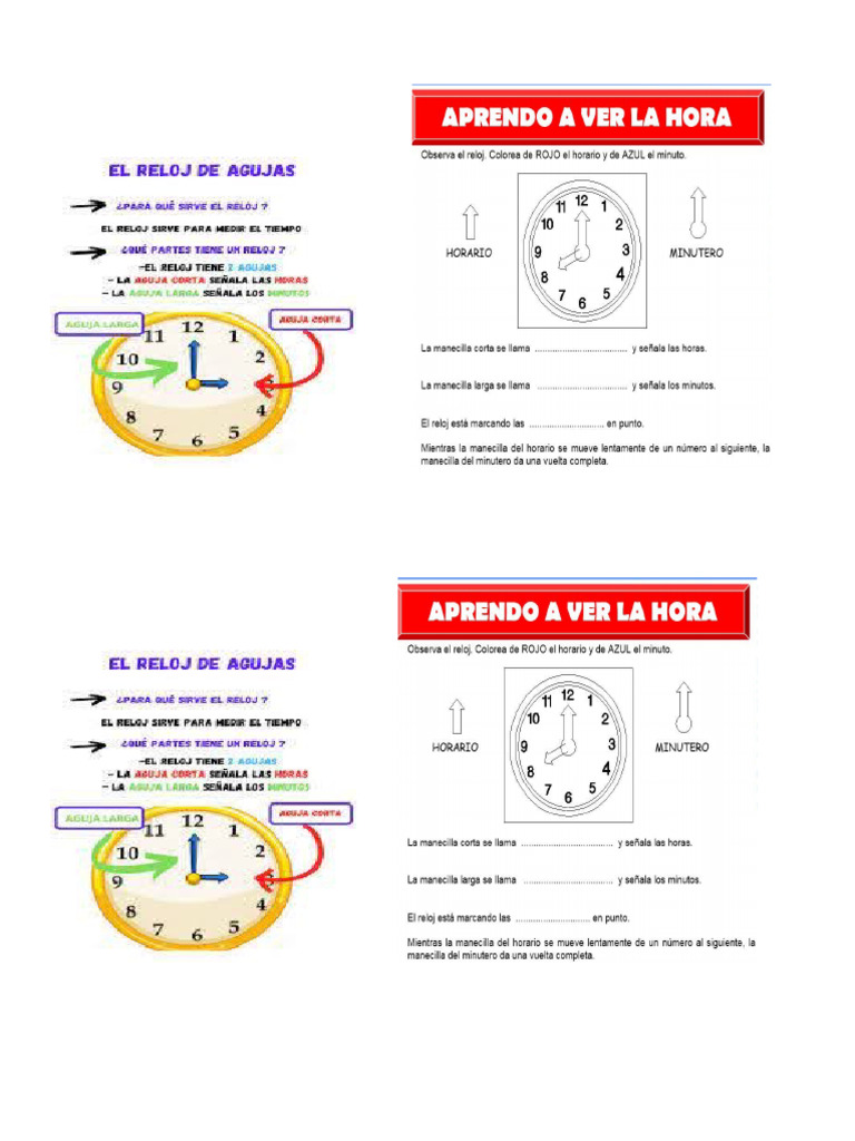 El Reloj y Sus Partes | PDF