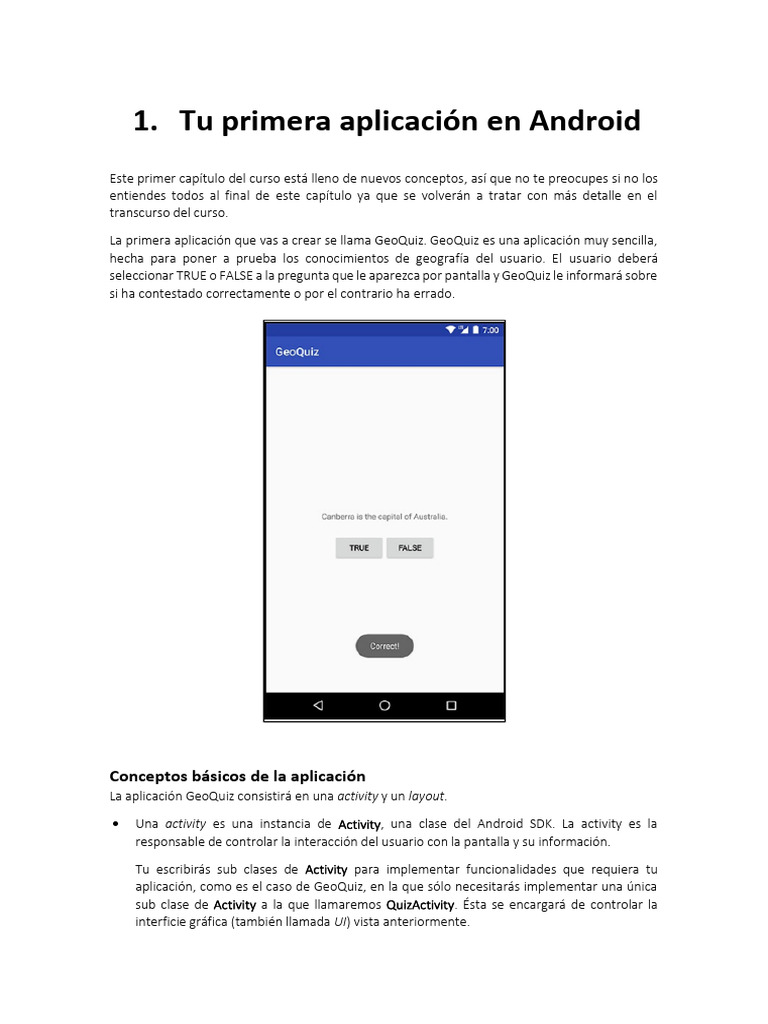 01 - Tu Primera Aplicacion en Android | PDF | Software de la aplicacion | Android (sistema ...