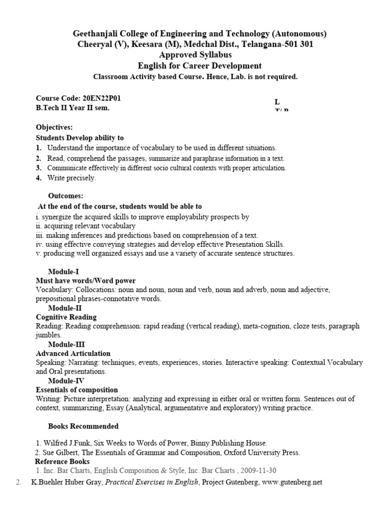 ECD Syllabus | PDF | Reading Comprehension | English Language