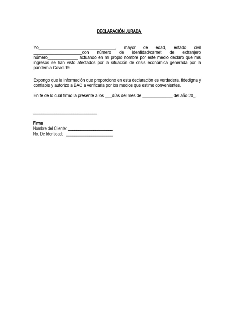 Declaración Jurada-Formato V4 | PDF