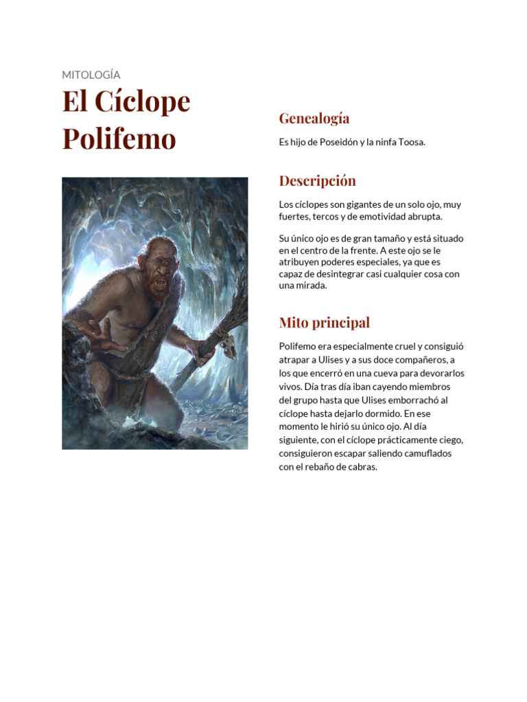 Polifemo: El Cíclope de Ulises | PDF