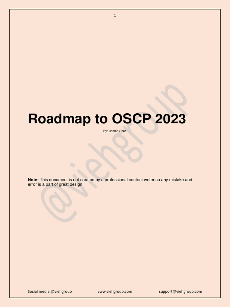 Roadmap To OSCP 2023 | PDF | Penetration Test | World Wide Web