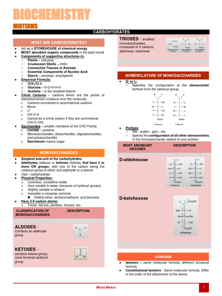 Biochemistry Transes | PDF | Carbohydrates | Organic Compounds