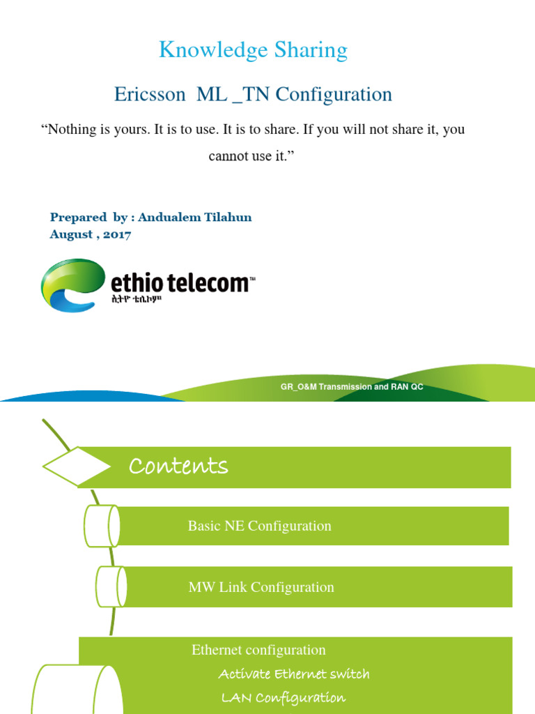 Ericsson TN Configuration Guide | PDF | Network Switch | Networking ...