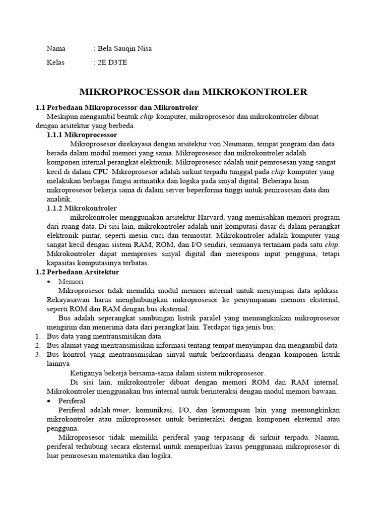 Tugas PPT Sistem Mikrokontroler Pak Bayu | PDF