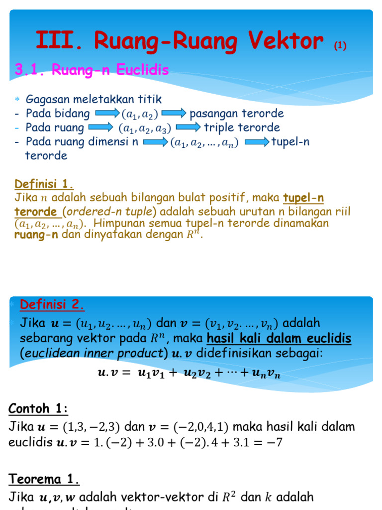 6. Aljabarmatriks (Ruang-ruang Vektor (Pert 6-7)) | PDF