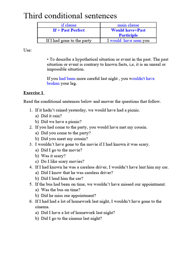 Third Conditional | PDF | Syntax | Grammar