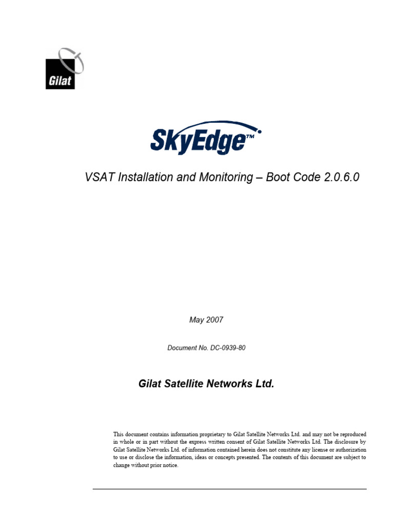 SkyEdge VSAT Install & Monitor Guide | PDF | World Wide Web | Internet & Web
