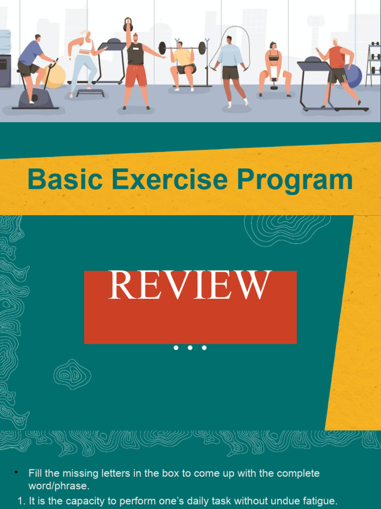 PE WEEK 1 LESSON 2 Basic Exercise Program | PDF | Physical Fitness ...
